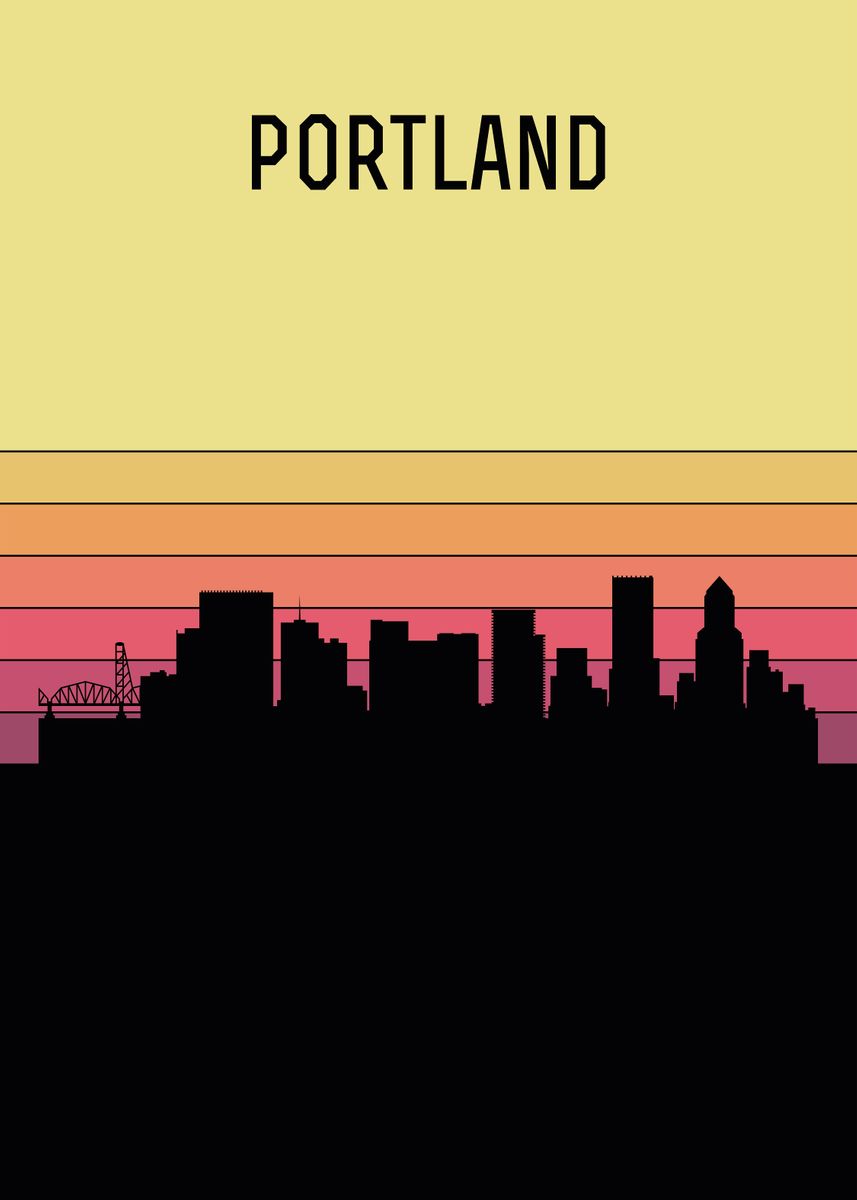 'Portland Skyline' Poster by Sven Horn | Displate