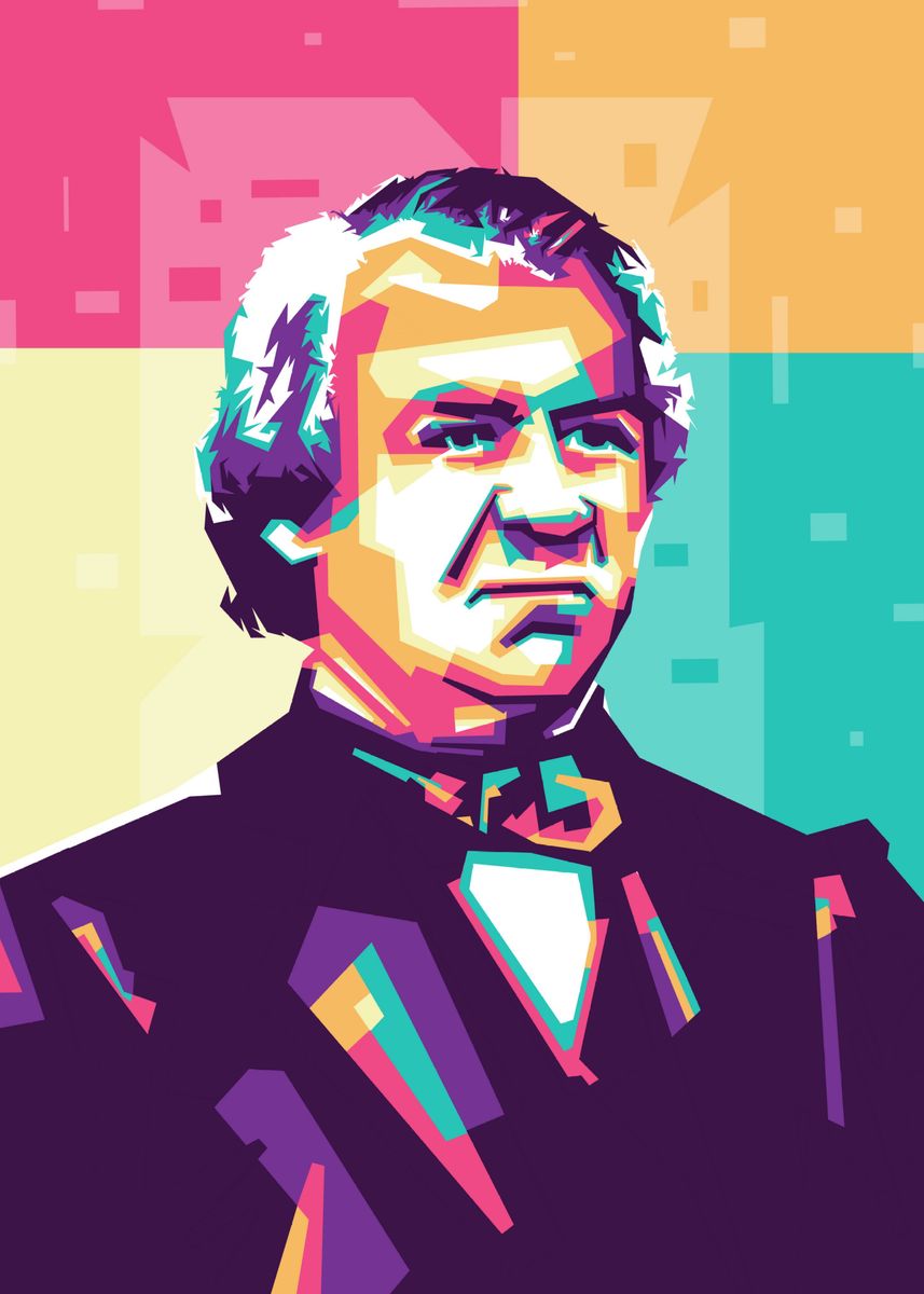 'Andrew johnson in WPAP art' Poster, picture, metal print, paint by ...