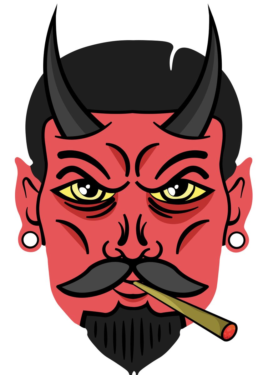 'Smoking devil' Poster by | Displate