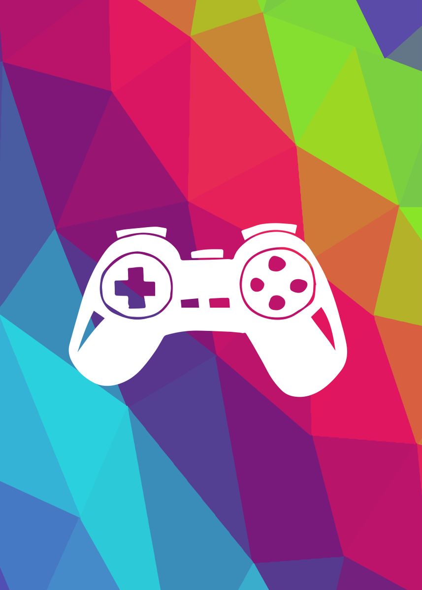 'Rainbow Game Controller 12' Poster, picture, metal print, paint by ...