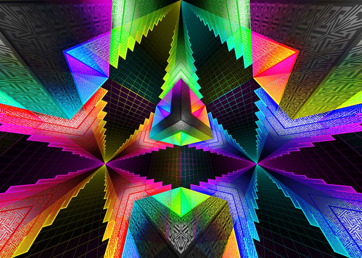 'Dark Triangle RGB Warrior' Poster by Natural Warp | Displate
