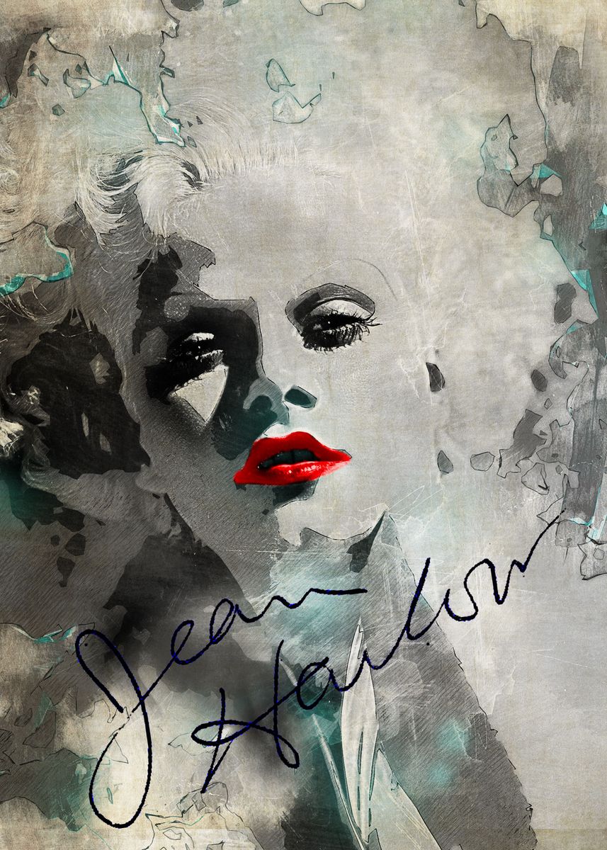 'Jean Harlow' Poster, picture, metal print, paint by Petra Rommelfanger ...