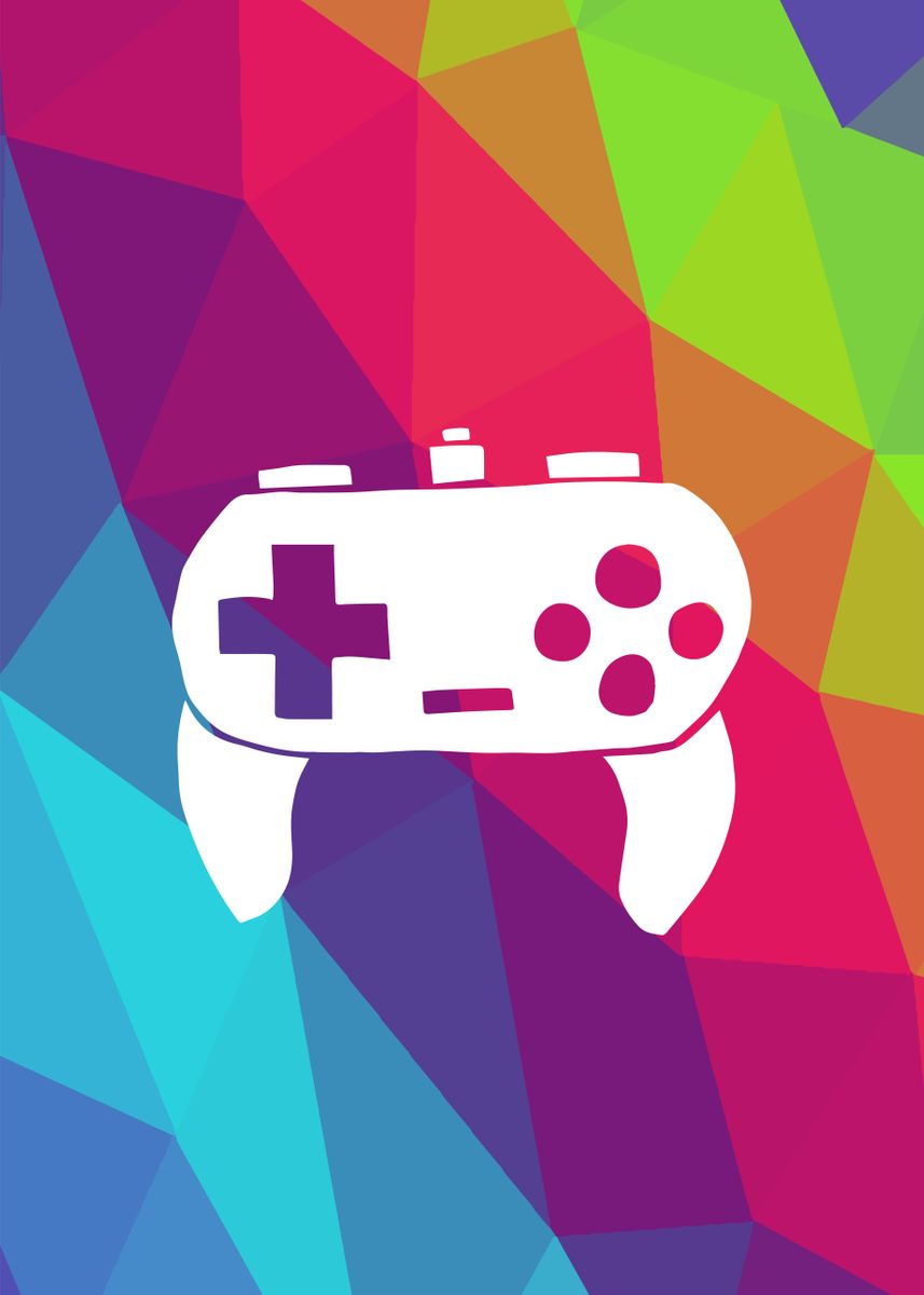 'Rainbow Game Controller 1' Poster, picture, metal print, paint by ...