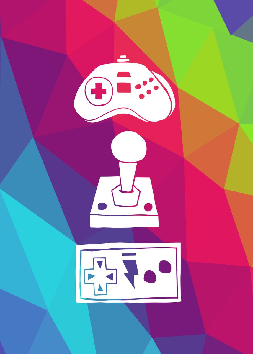 'Rainbow Game Controller 20' Poster by Maricris M | Displate