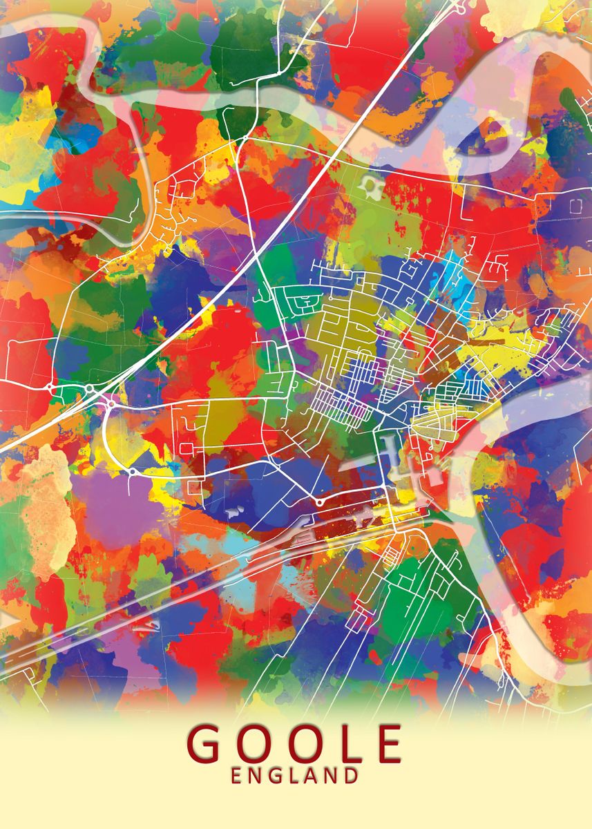 'Goole Splash City Map' Poster by City Map Art Prints | Displate