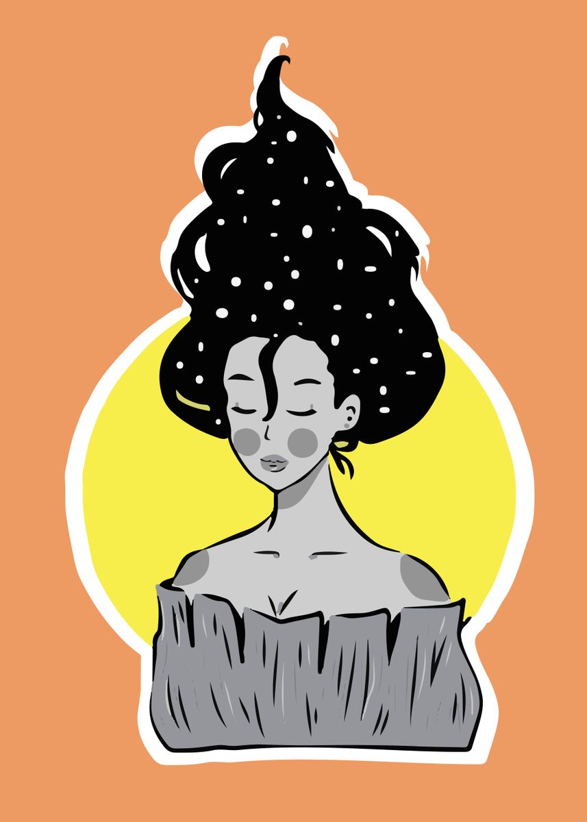 'Pensative Woman ' Poster, picture, metal print, paint by Maria Molina ...