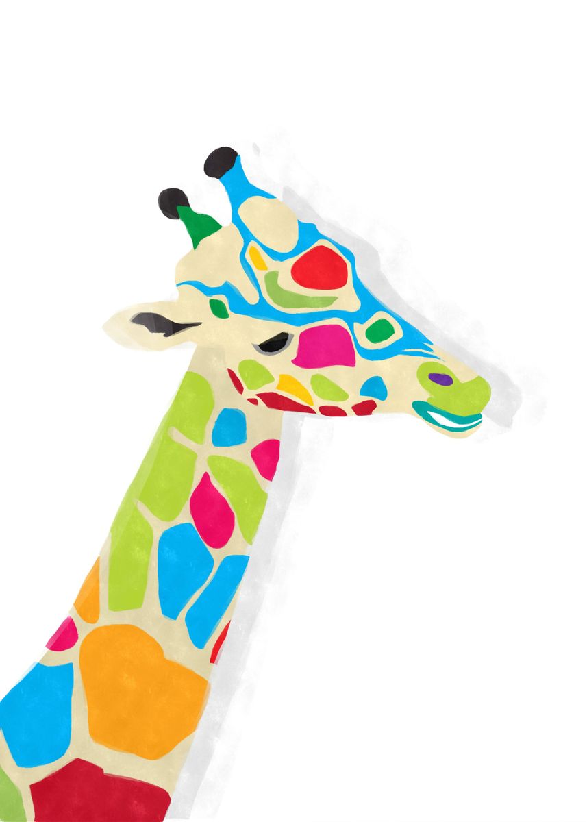 'Funky Giraffe' Poster, picture, metal print, paint by Richard Laschon ...