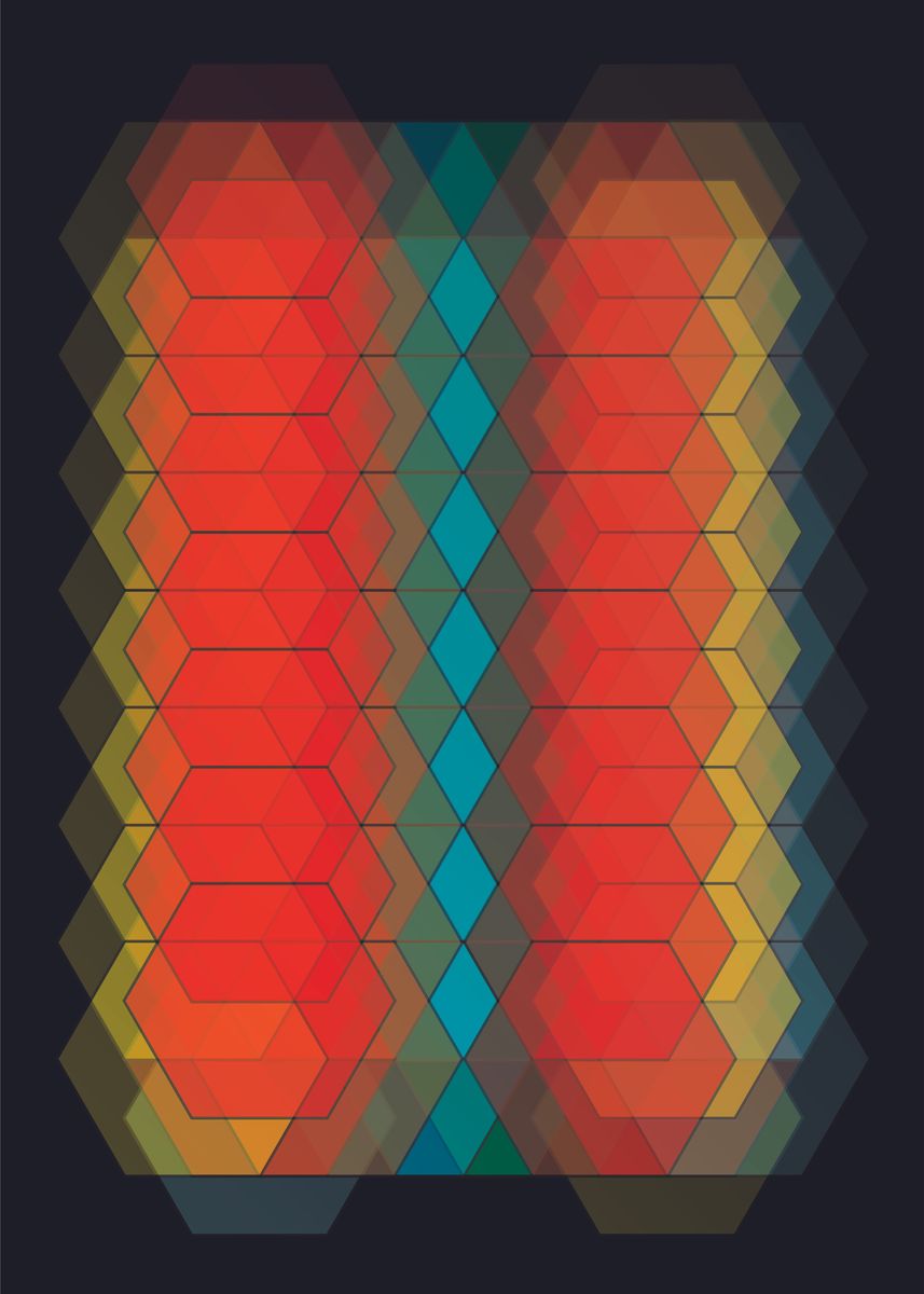 'The Polygon And Lozenge' Poster, picture, metal print, paint by Marcos ...