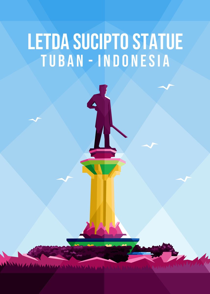 'Letda Sucipto Statue WPAP' Poster, picture, metal print, paint by ...
