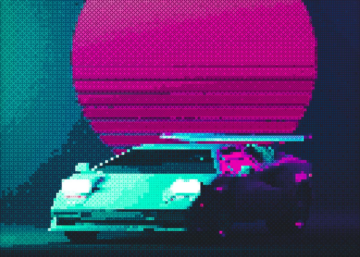 'Retro Pixel Art Car' Poster by Visualz | Displate