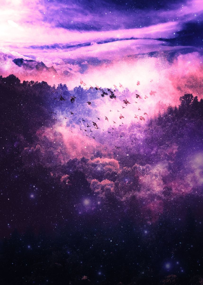 'Dark Space' Poster, picture, metal print, paint by rocket man | Displate