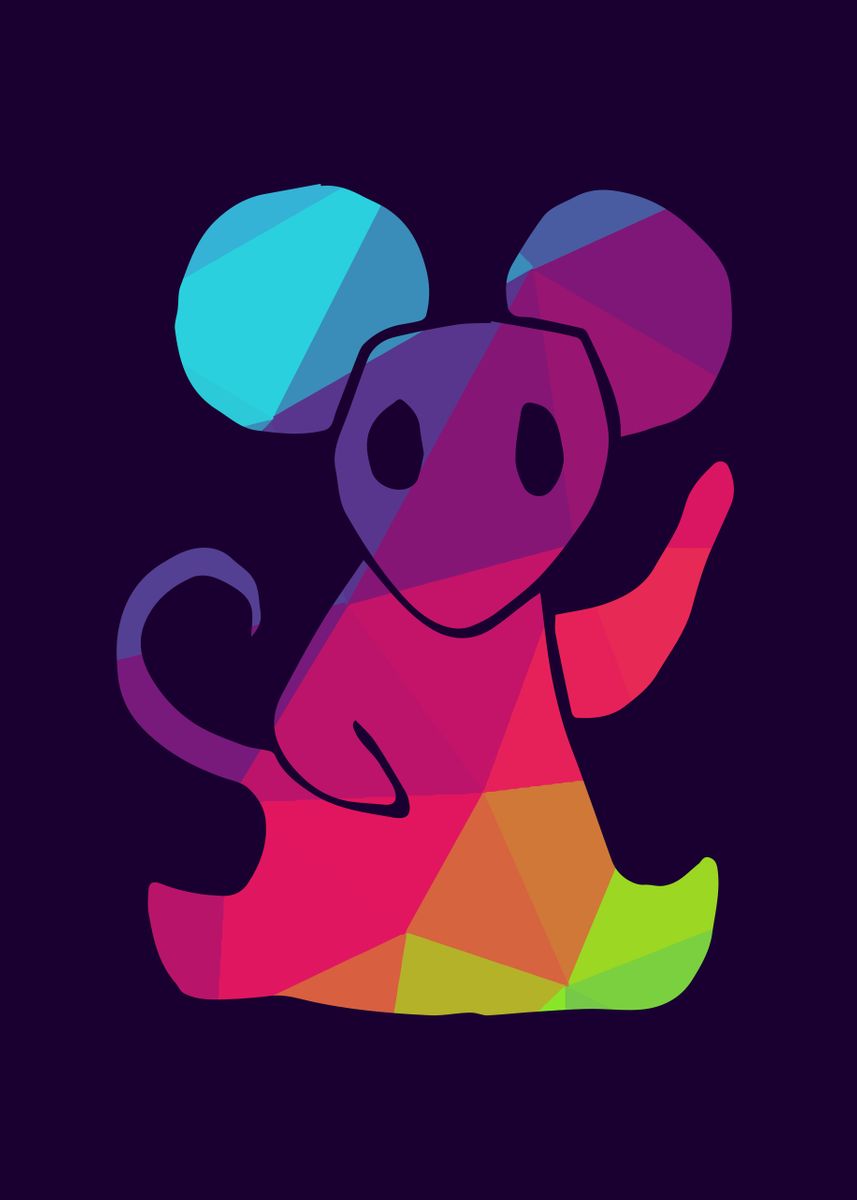 'Rat Animal Rainbow 7' Poster, picture, metal print, paint by Maricris ...