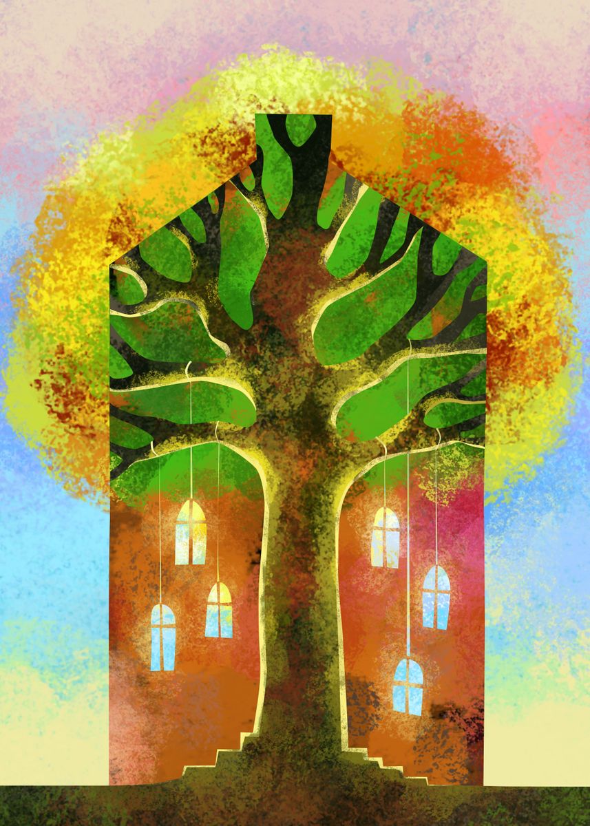 'The lonely tree' Poster, picture, metal print, paint by Vlad Oleynick ...