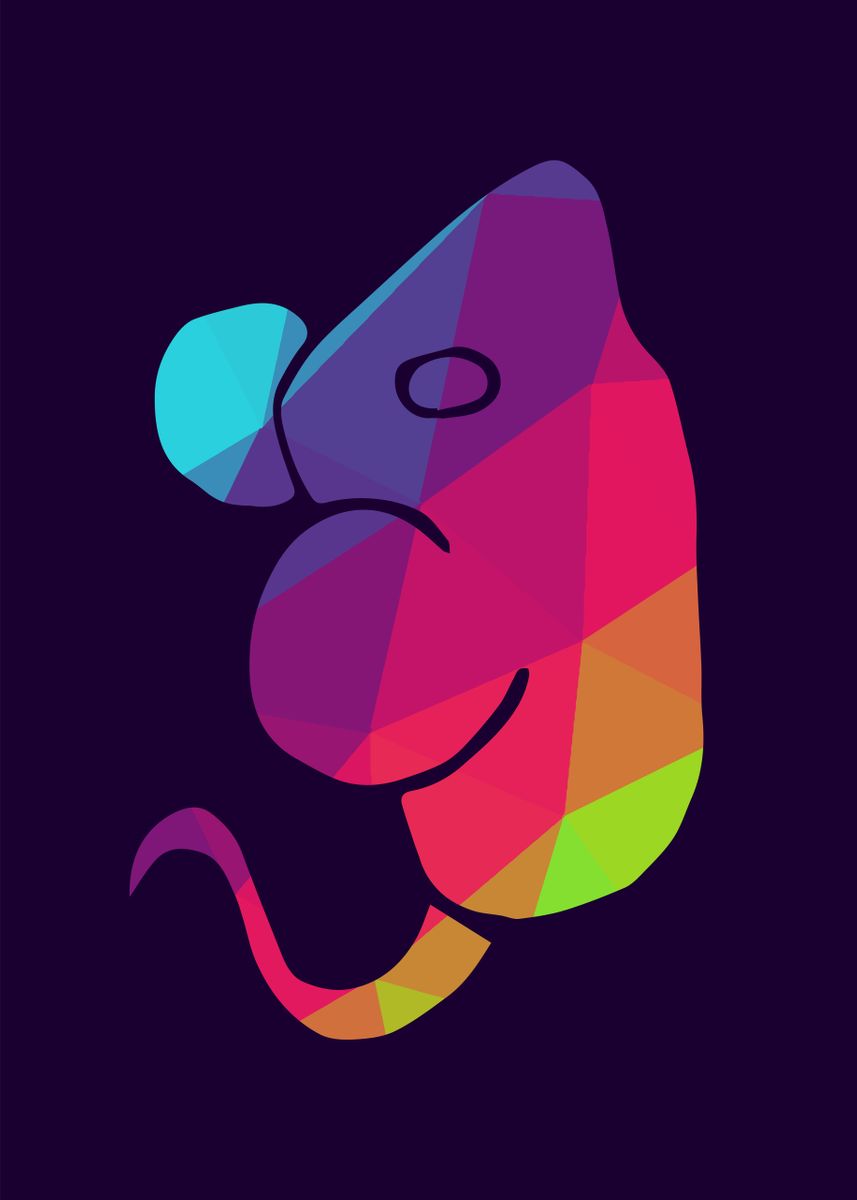 'Rat Animal Rainbow 5' Poster, picture, metal print, paint by Maricris ...