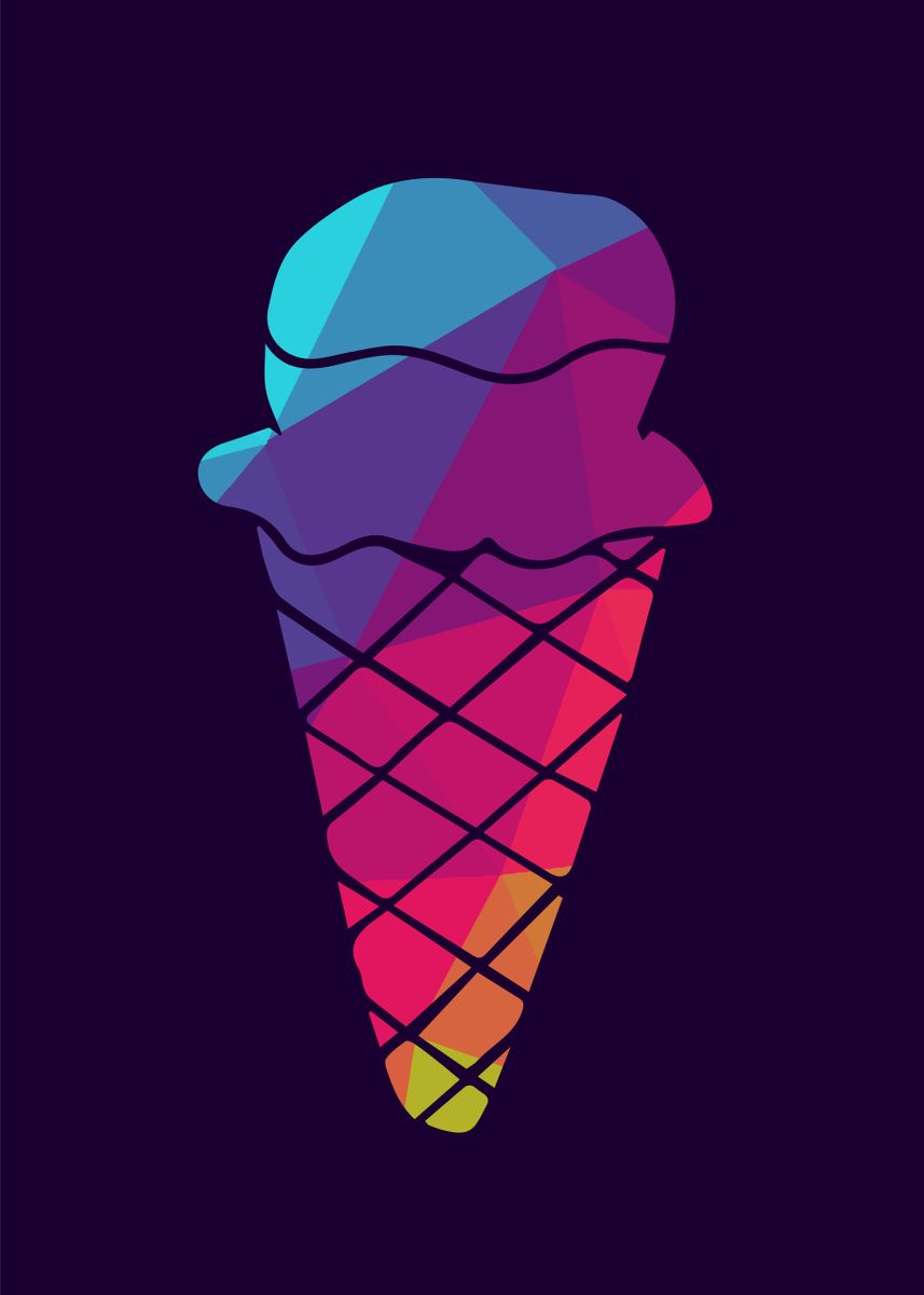 'Ice Cream Rainbow 3' Poster, picture, metal print, paint by Maricris M ...