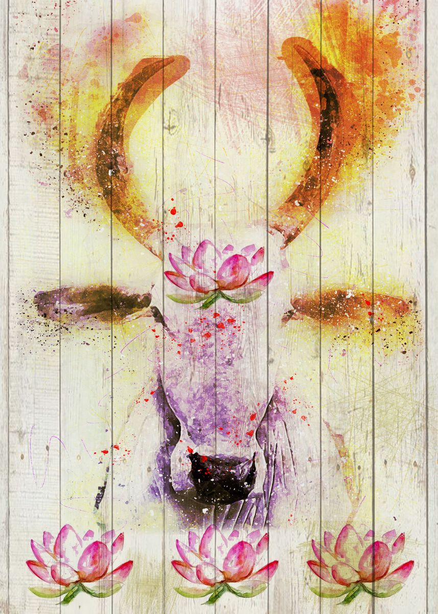 'Holy cow' Poster, picture, metal print, paint by 5c8e3b7b886b7 | Displate