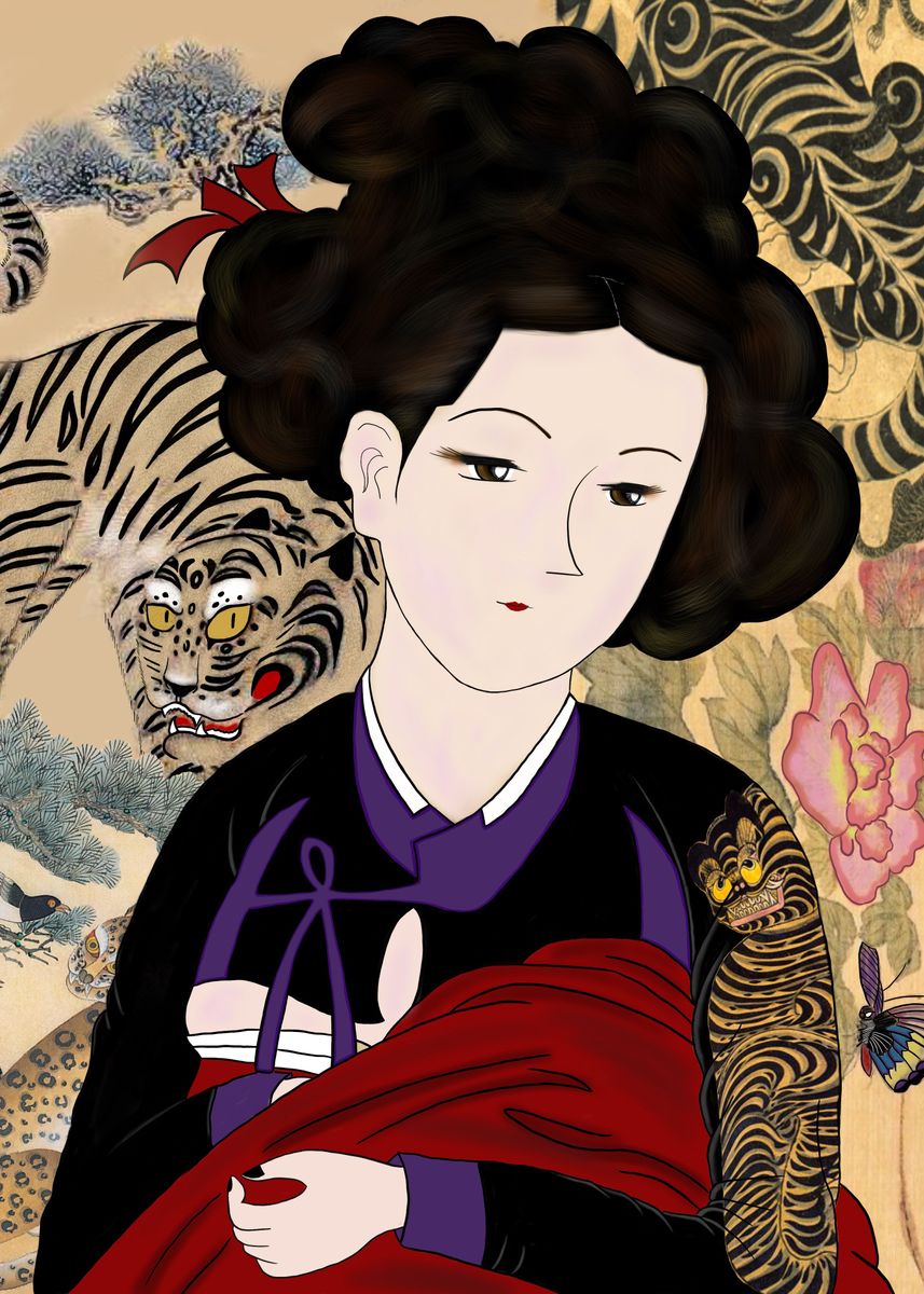 'Korean Kisaeng' Poster, picture, metal print, paint by London tadpole ...