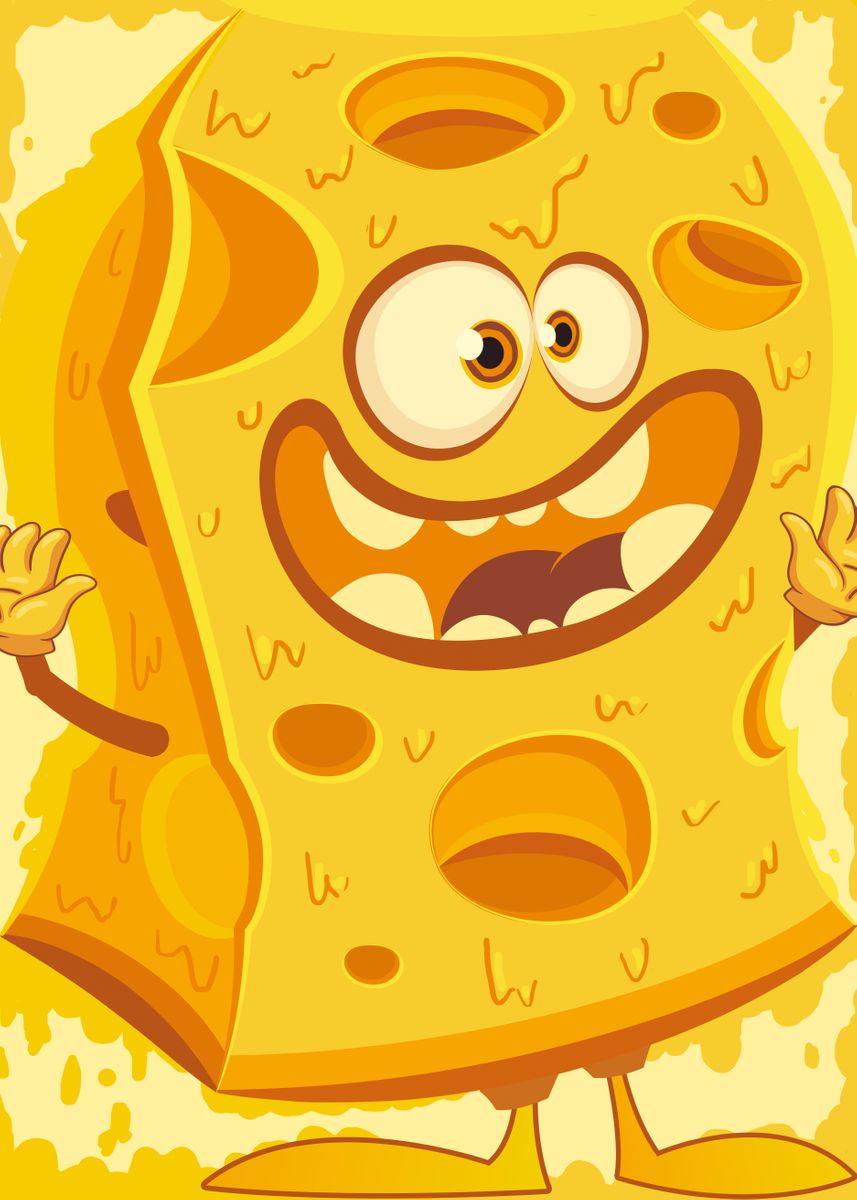 'Cheese Monster' Poster, picture, metal print, paint by Amna Sajid ...