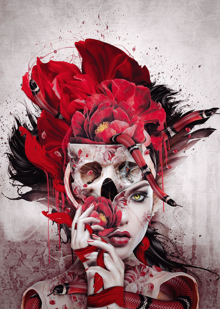 'Poisonous Flowers' Poster, picture, metal print, paint by RIZA PEKER ...