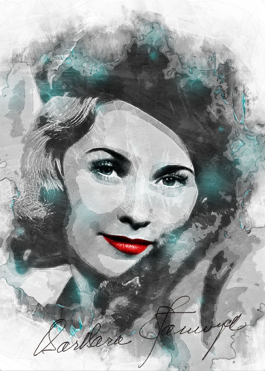 'Barbara Stanwyck' Poster, picture, metal print, paint by Petra ...