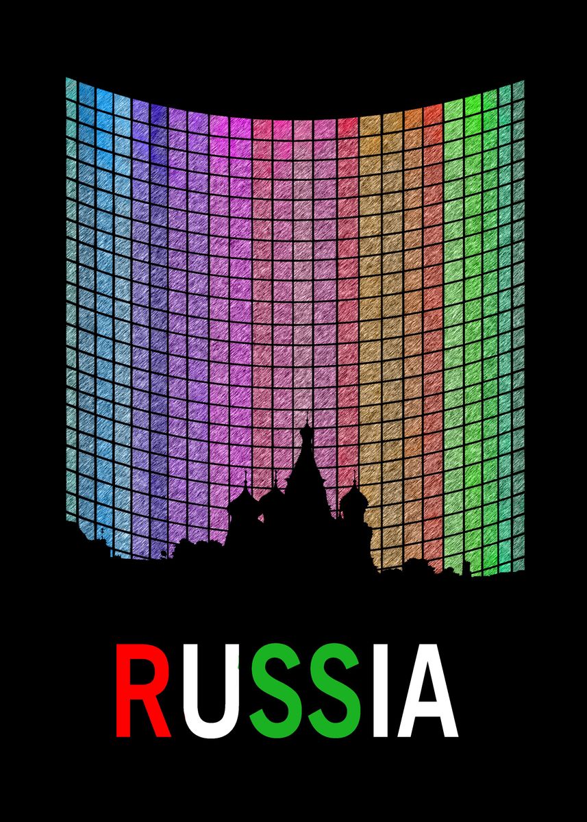 'Russia Silhouette Art' Poster by AD art | Displate