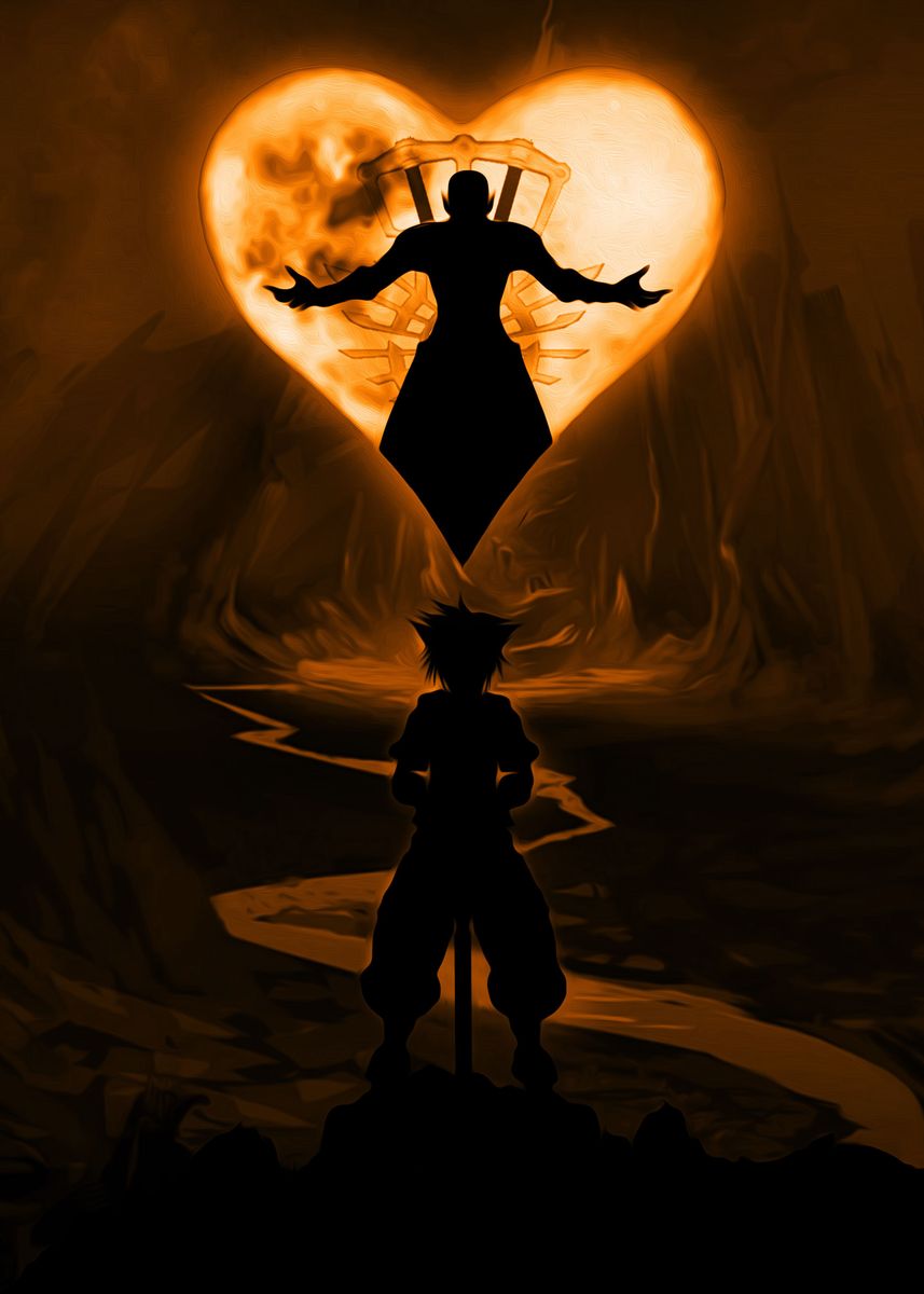 'Heart Fight Orange' Poster, picture, metal print, paint by Freak ...