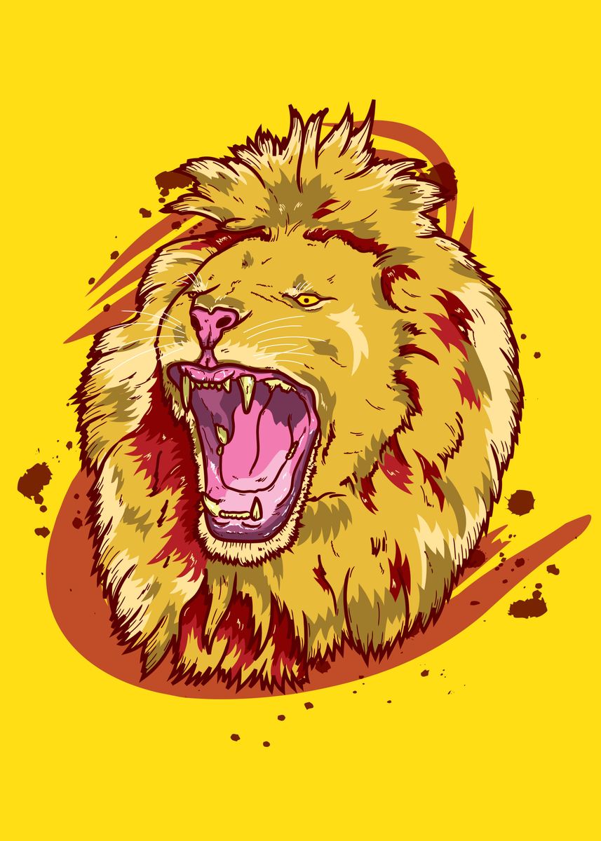 'Roar' Poster, picture, metal print, paint by Lajia Uy | Displate