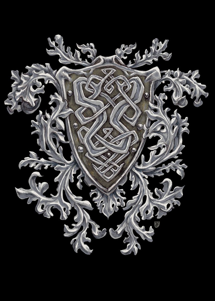 'Celtic Crest' Poster, picture, metal print, paint by Justas Vėbra ...