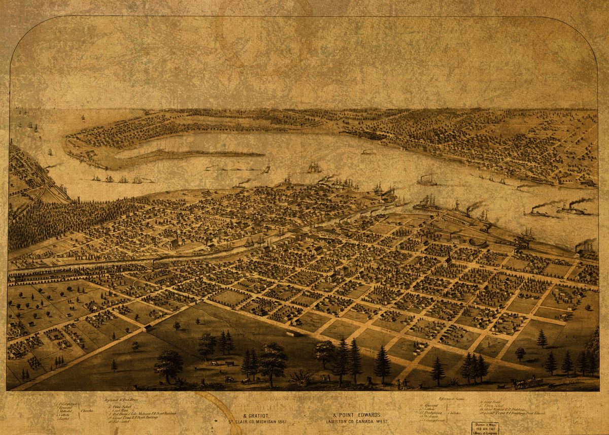 'Port Huron Michigan Map' Poster by Design Turnpike | Displate