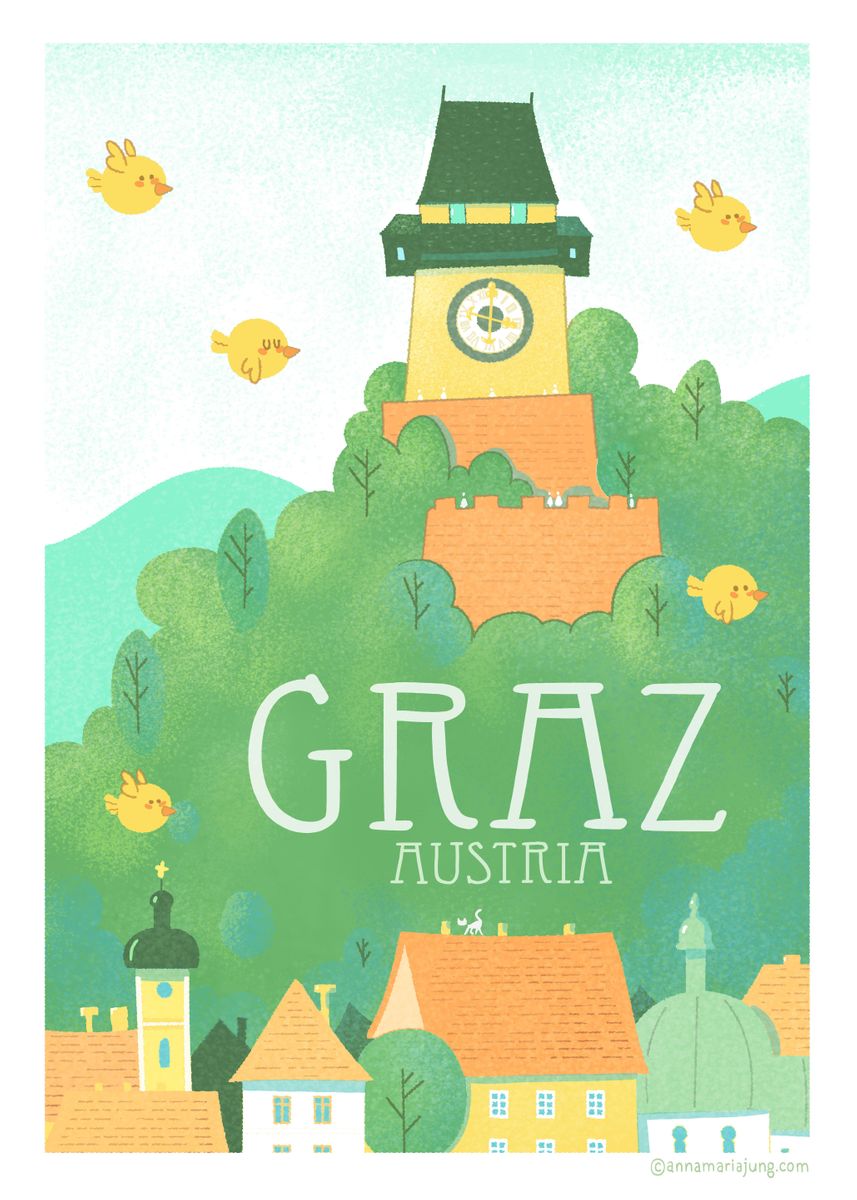 'Visit Graz' Poster, picture, metal print, paint by Anna Maria Jung ...