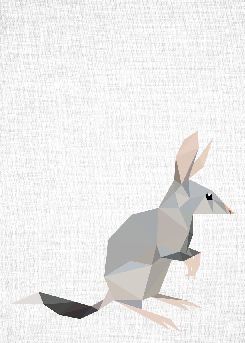 'Low Poly Bilby ' Poster, picture, metal print, paint by Arnaldo ...