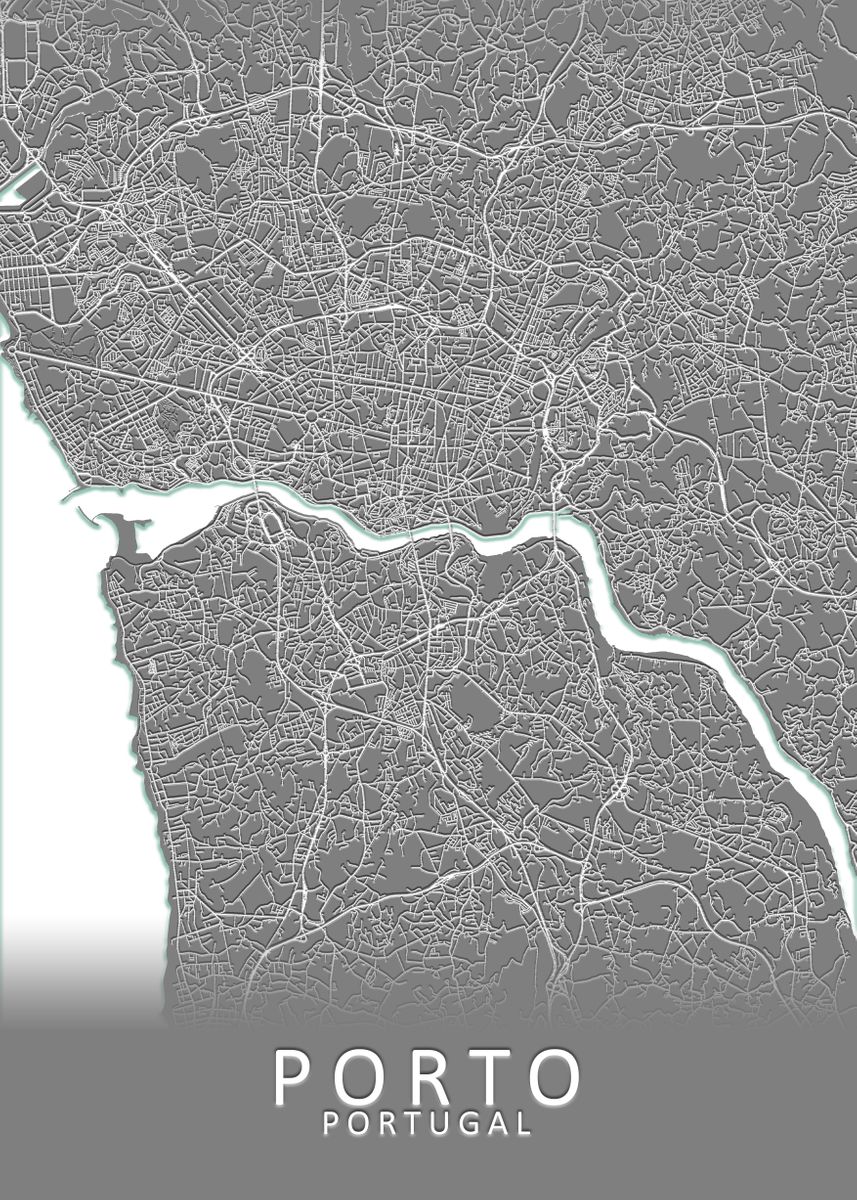 'Porto Portugal City Map' Poster by City Map Art Prints | Displate