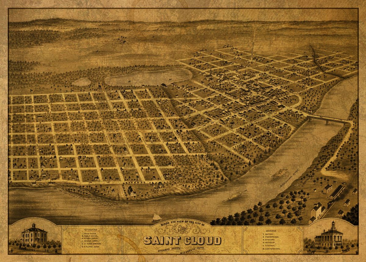 'Saint Cloud Minnesota Map' Poster by Design Turnpike | Displate