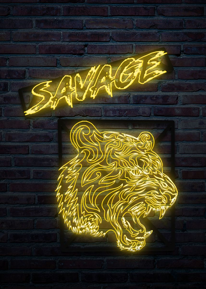 'Neon Savage' Poster by Freak Creator | Displate