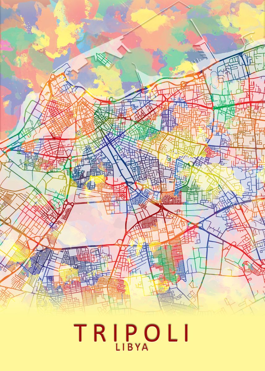 'Tripoli Libya City Map' Poster by City Map Art Prints | Displate