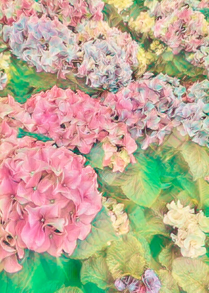 'abstract hydrangea' Poster by Ornella Bonomini | Displate