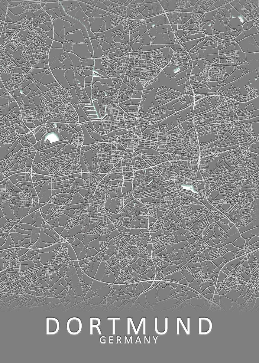 'Dortmund Germany City Map' Poster, picture, metal print, paint by City ...