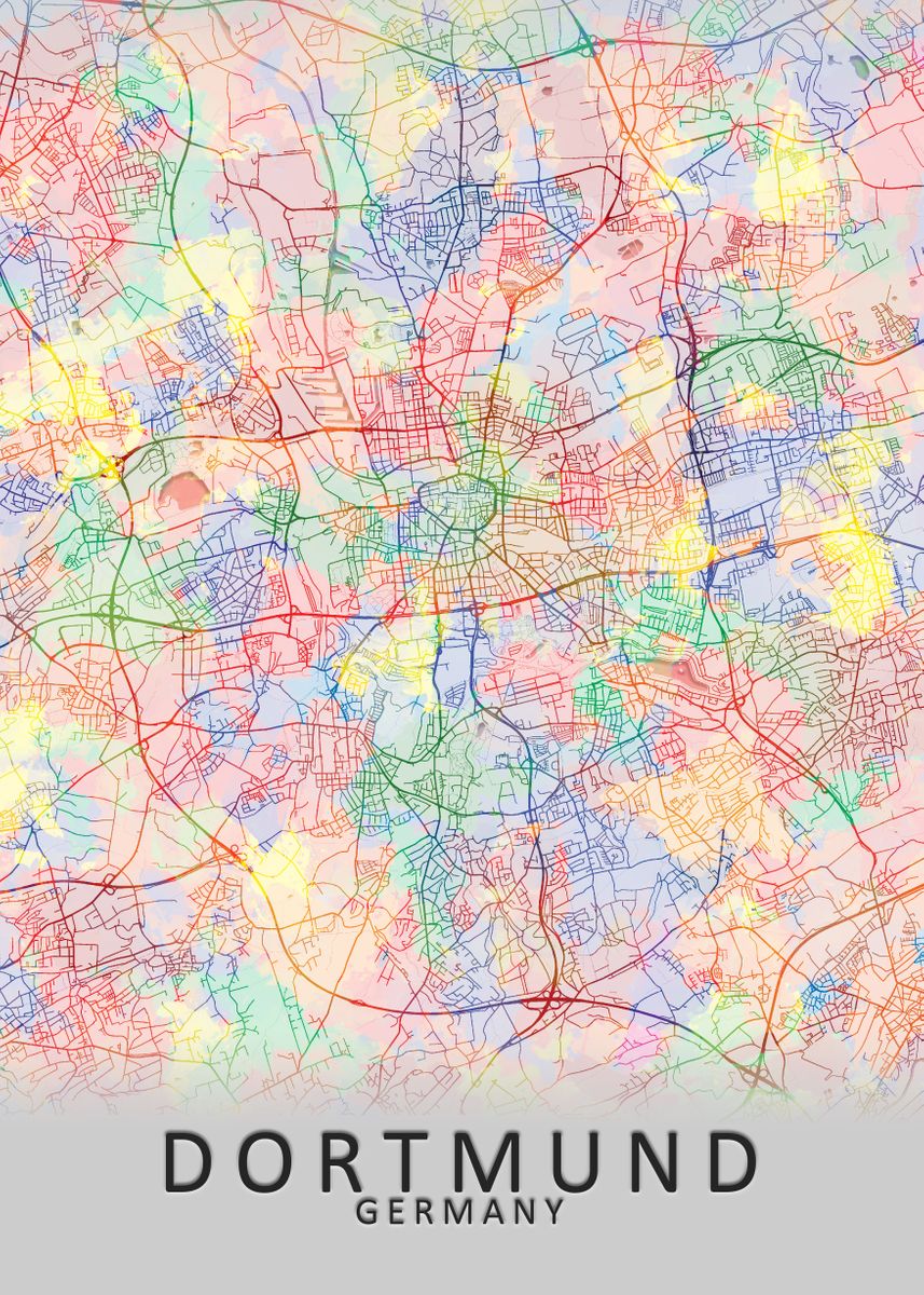'Dortmund Germany City Map' Poster by City Map Art Prints | Displate