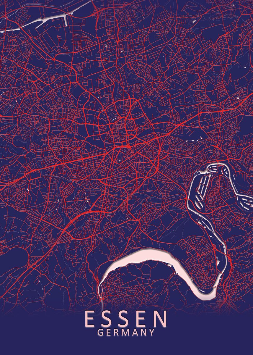 'Essen Germany City Map' Poster by City Map Art Prints | Displate