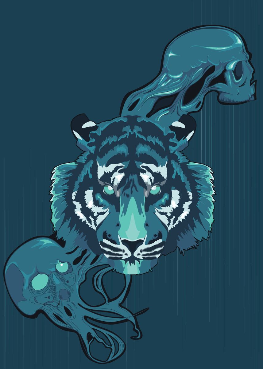'Blue Tiger' Poster by Majda Susnik | Displate