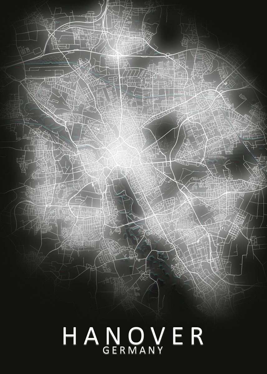 'Hanover Germany City Map' Poster by City Map Art Prints | Displate