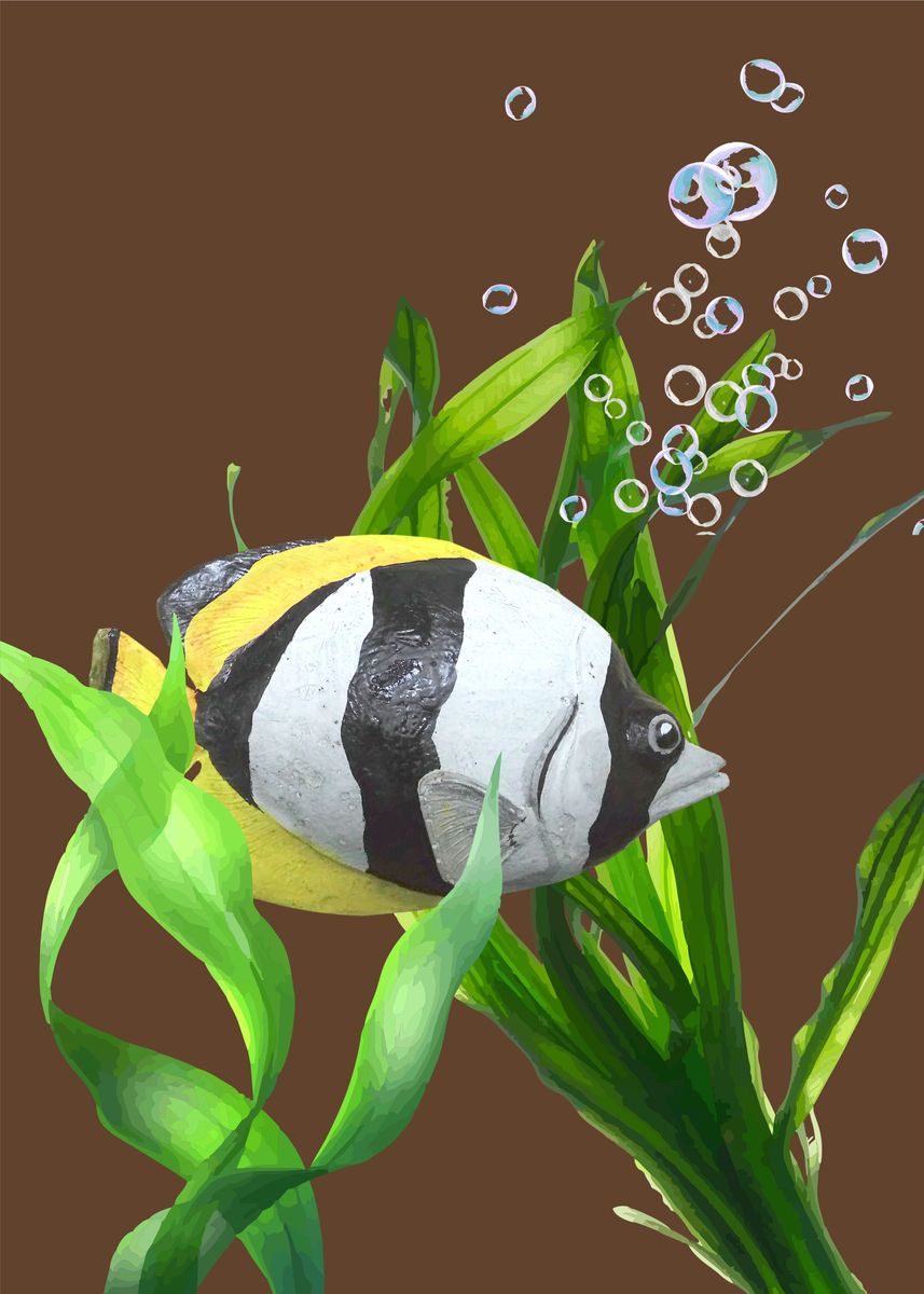 'Fish in Reeds' Poster by Don Munene | Displate