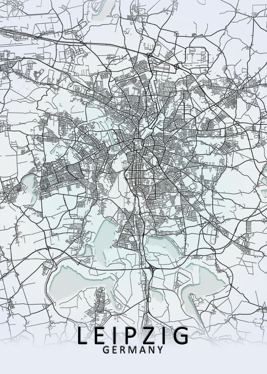 'Leipzig Germany City Map' Poster by City Map Art Prints | Displate