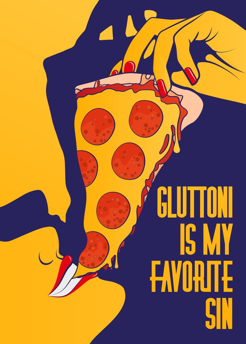 'Gluttony' Poster, picture, metal print, paint by Ci nege | Displate