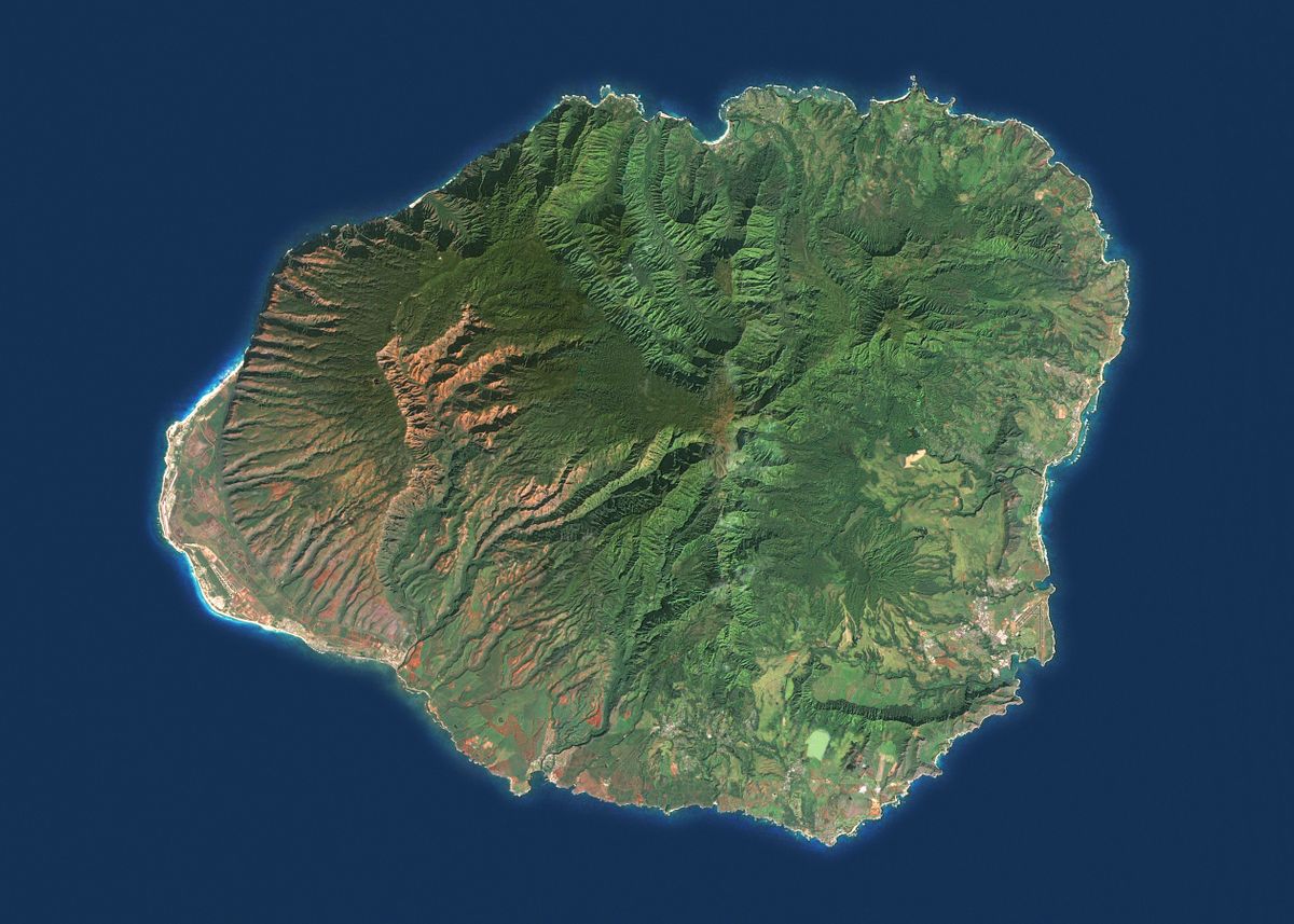 'Kaui Satellite Map' Poster by Smart mAPPS | Displate