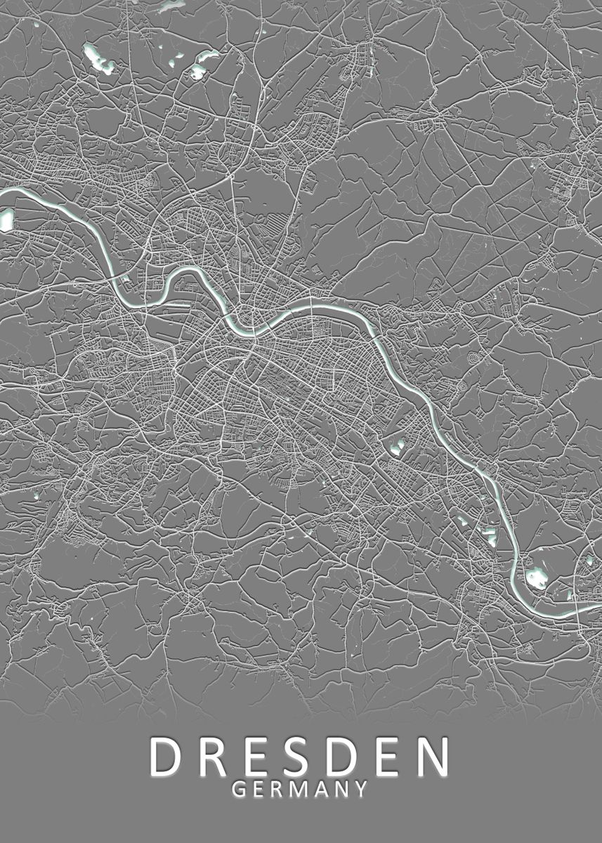 'Dresden Germany City Map' Poster by City Map Art Prints | Displate