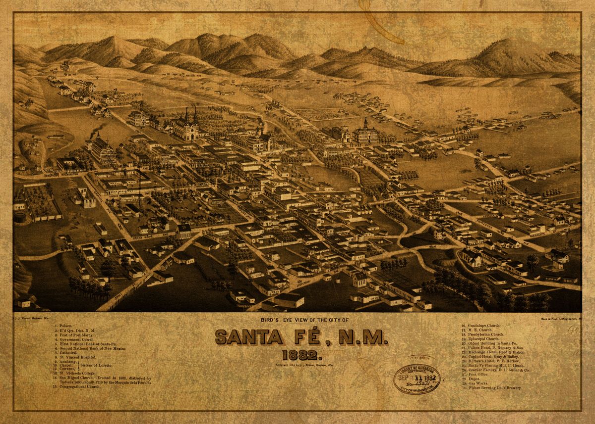 'Santa Fe City Map 1882' Poster by Design Turnpike | Displate