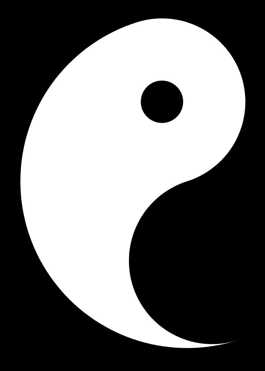 'Yin Yang symbol left side ' Poster, picture, metal print, paint by ...