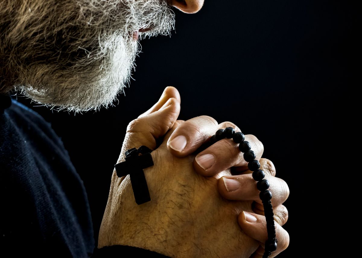 'Religious man old age rosa' Poster by Gianfranco Grenar | Displate