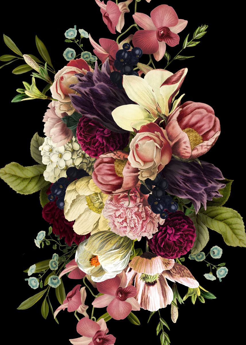 'Bouquet' Poster, picture, metal print, paint by Nikita Abakumov | Displate